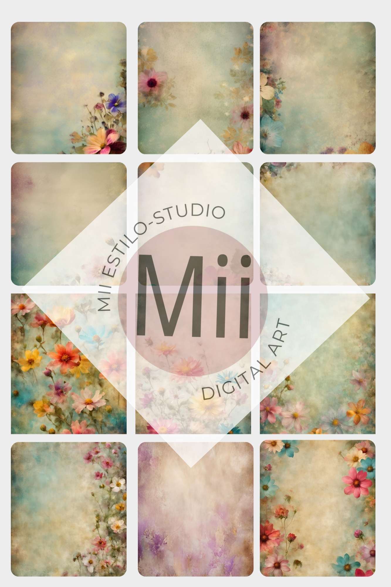 Alena Flower Handcrafted Canvas Style Digital Backdrops, Maternity Pho ...